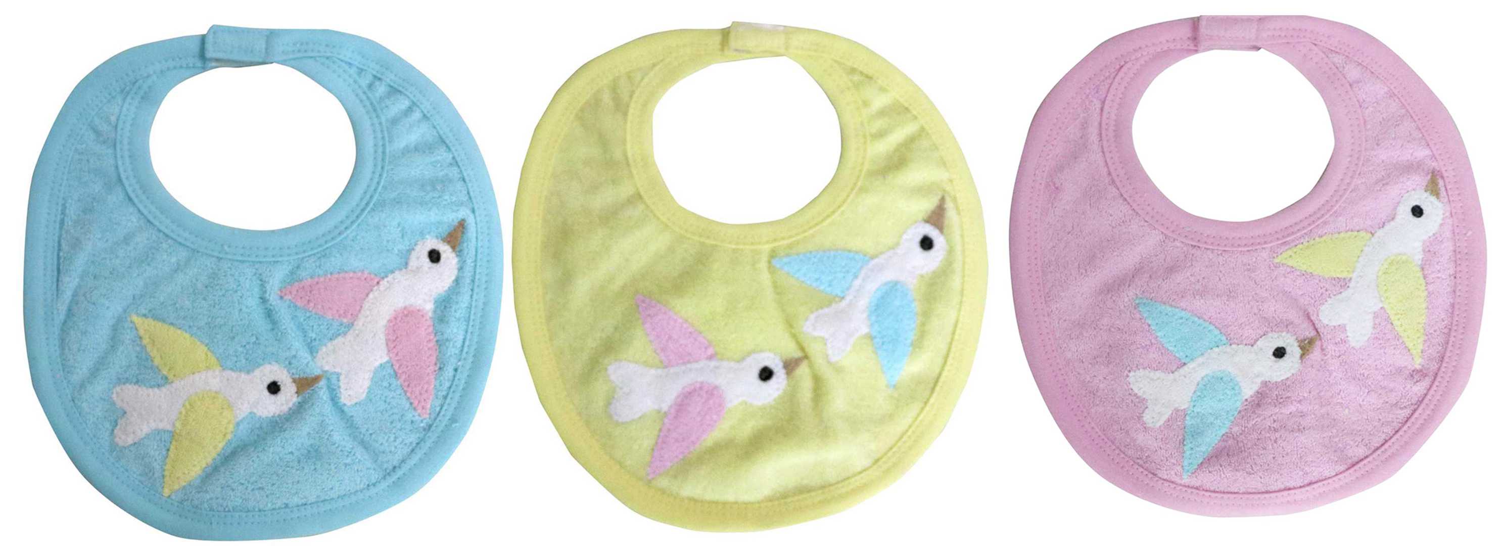 Newborn pure soft cotton bibs for 0-36 month babies pack of 3 pcs. - FAVISM