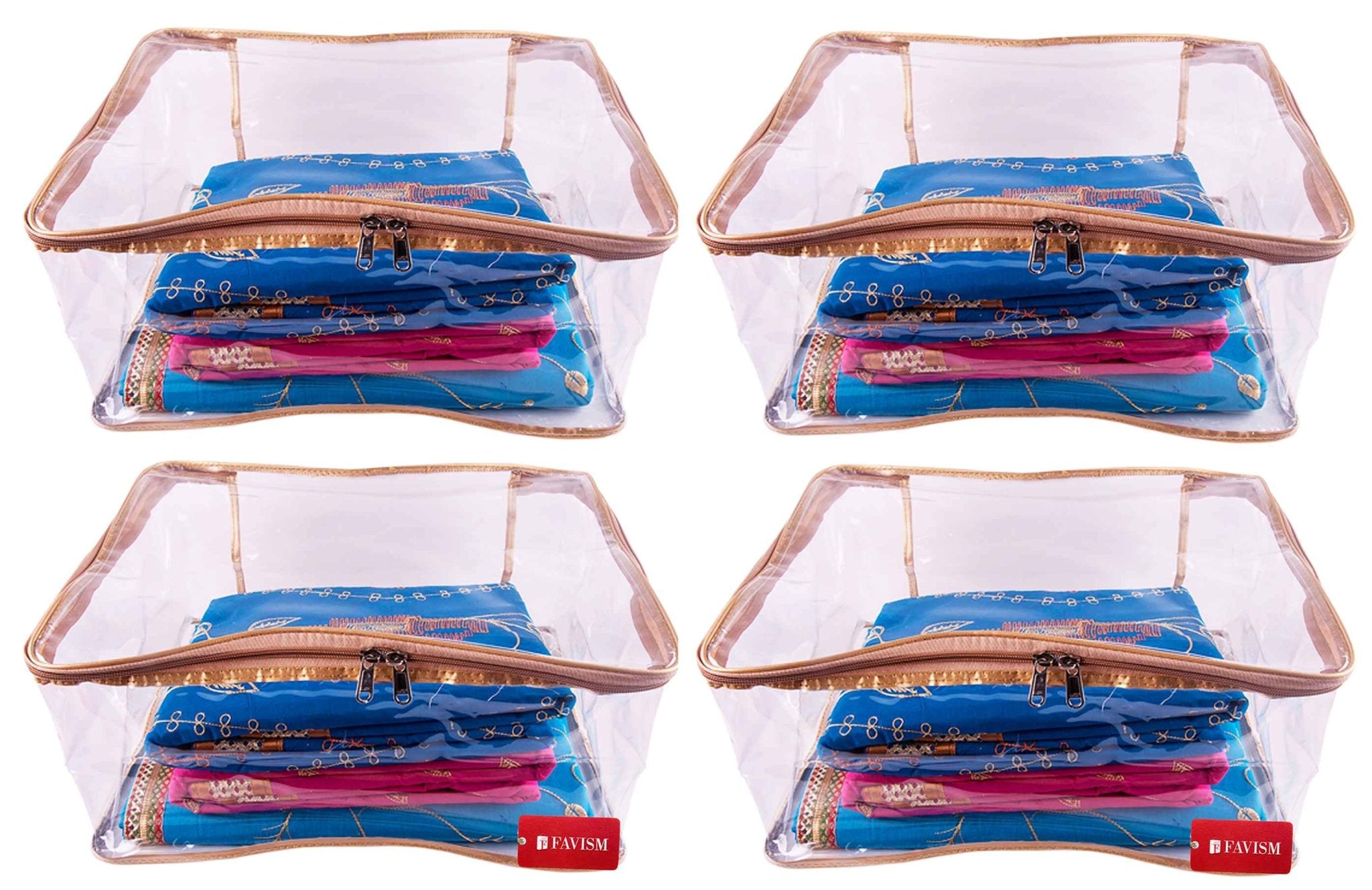 Full transparent big saree cover | closet storage pack of 4 pcs. - FAVISM